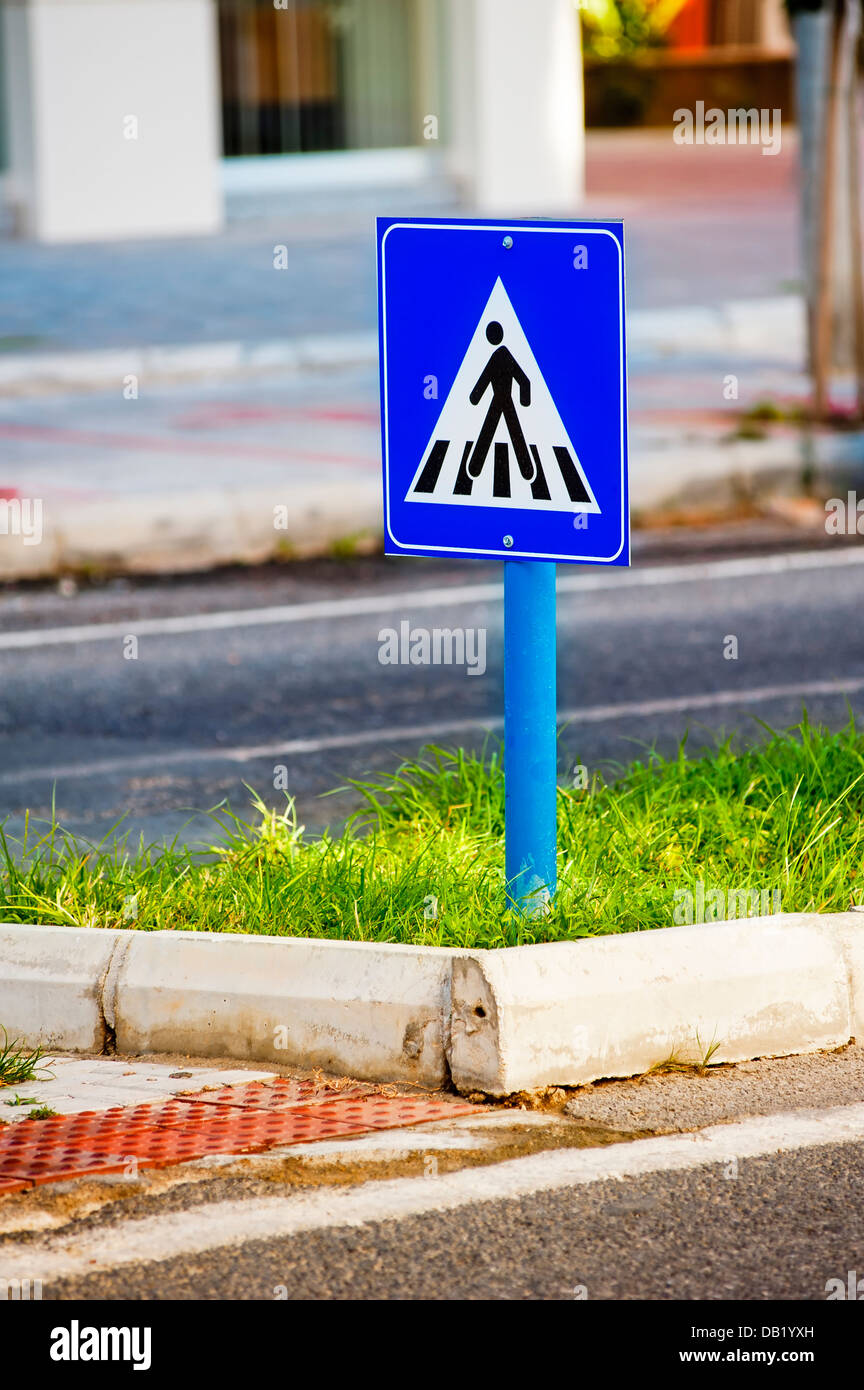 Traffic sign a pedestrian crossing Stock Photo - Alamy