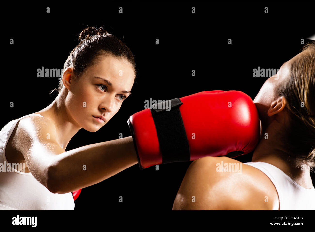 Woman gym boxing hitting punching hi-res stock photography and images ...