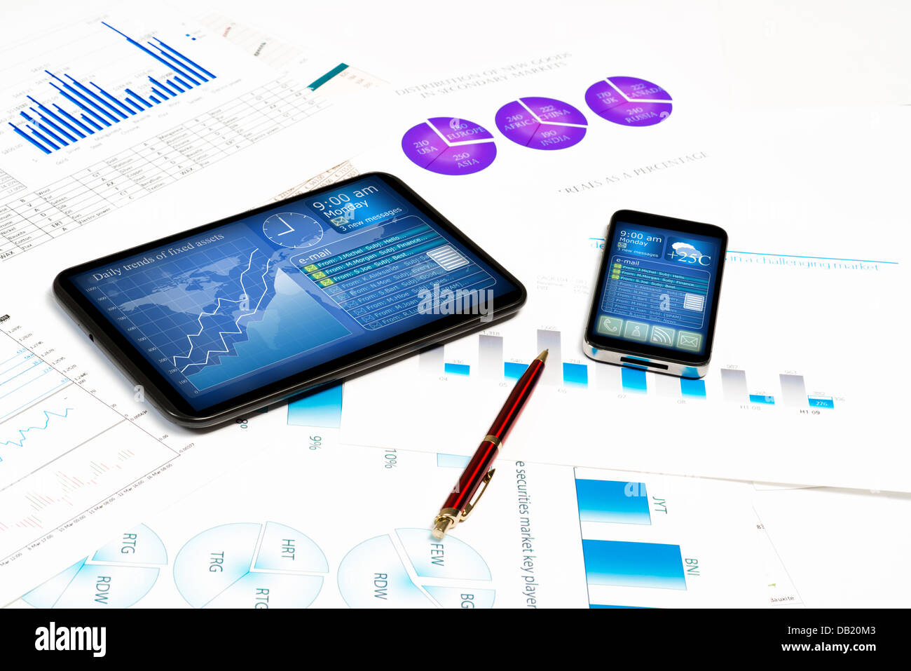 Close up analysis documents data hi-res stock photography and images ...