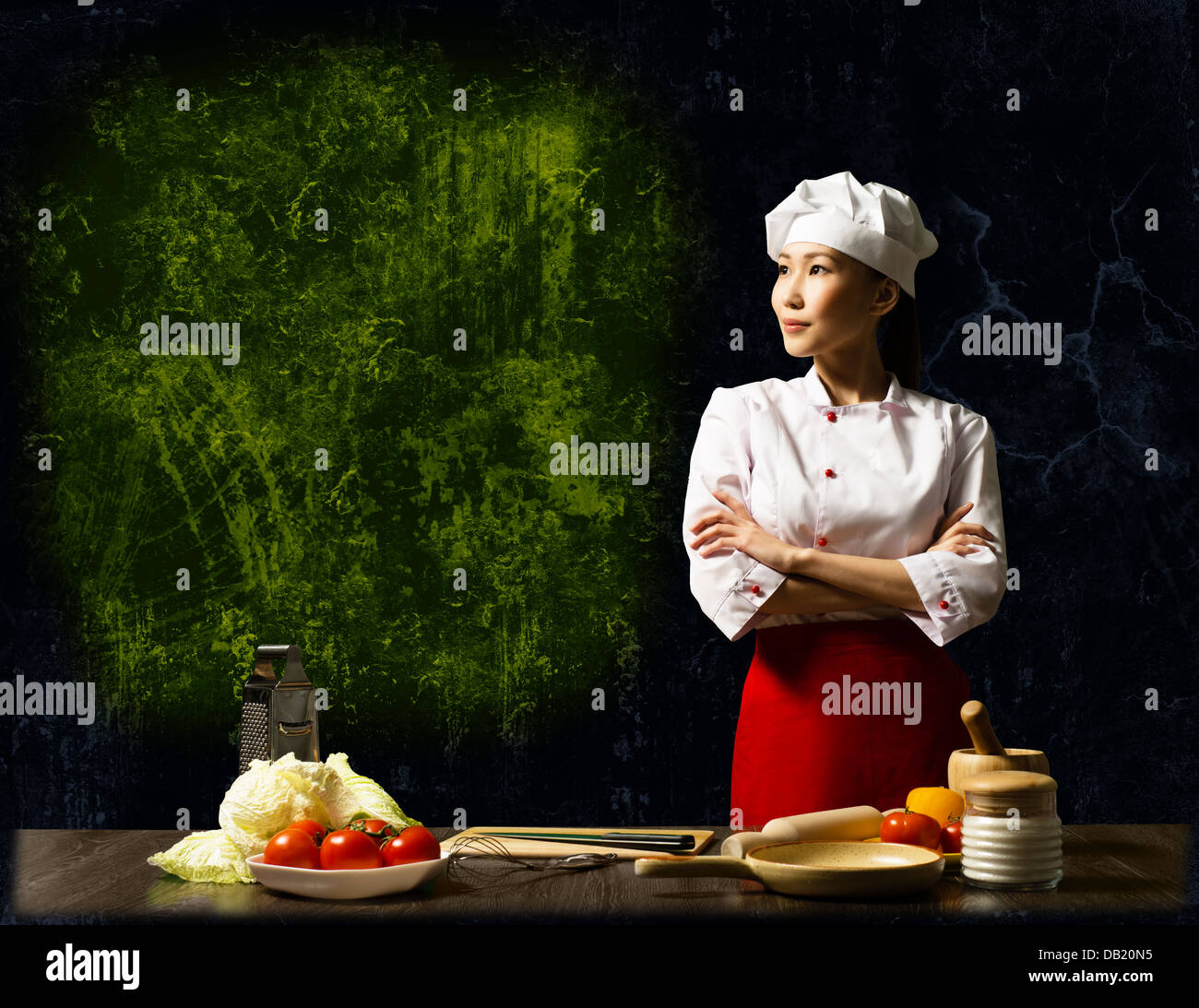 Asian girl chef kitchen hi-res stock photography and images - Alamy