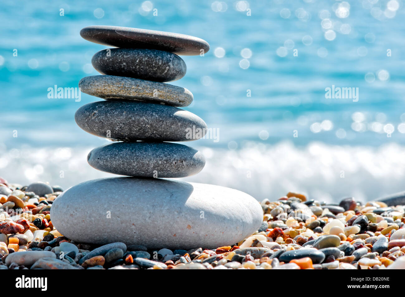 Stone composition on the beach Stock Photo - Alamy