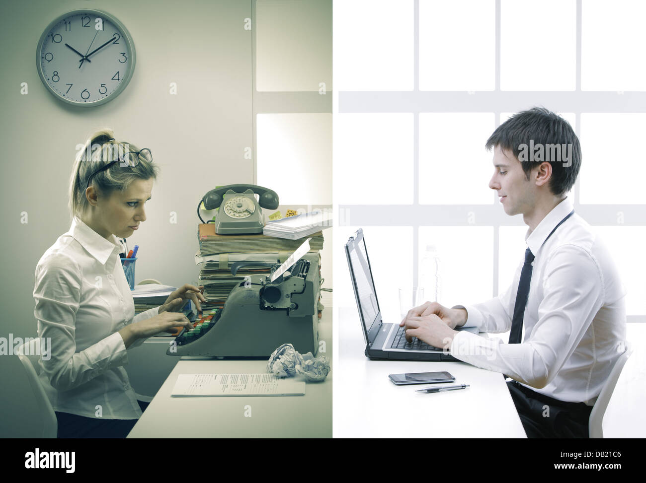 Old and new business Stock Photo - Alamy