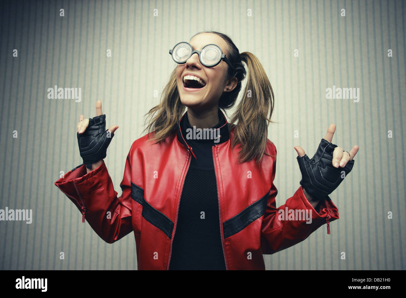 Young funny looking geek Stock Photo - Alamy