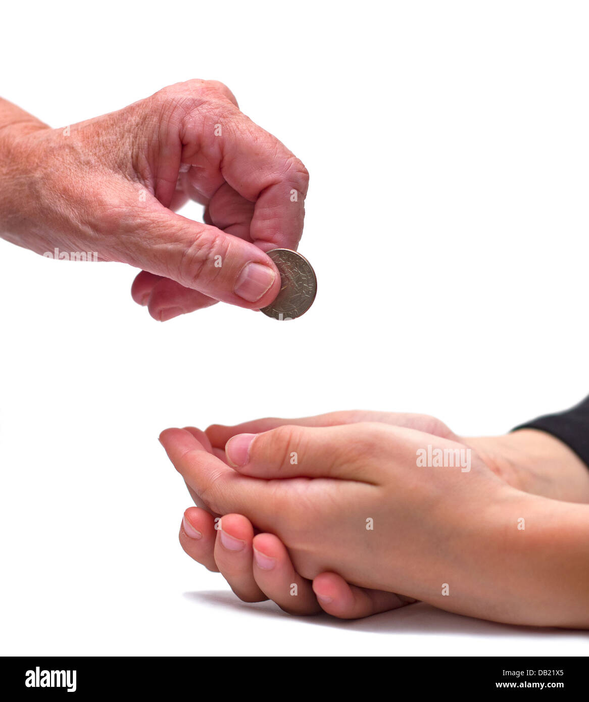 Children helping elderly hi-res stock photography and images - Alamy