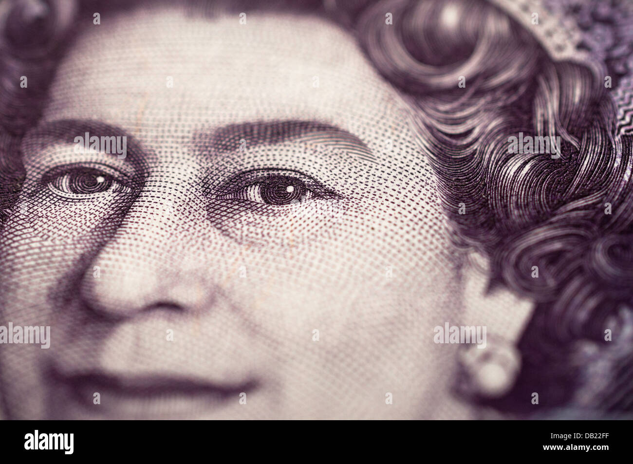 Close-up of a £20 note showing Queen Elizabeth II Stock Photo - Alamy