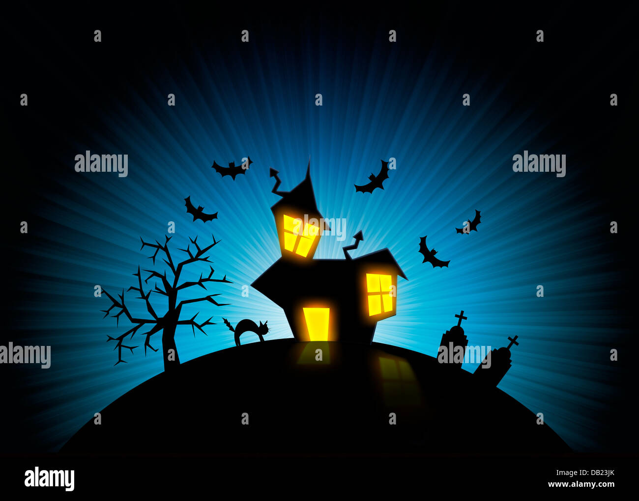 Halloween nightmare world background Stock Photo - Alamy