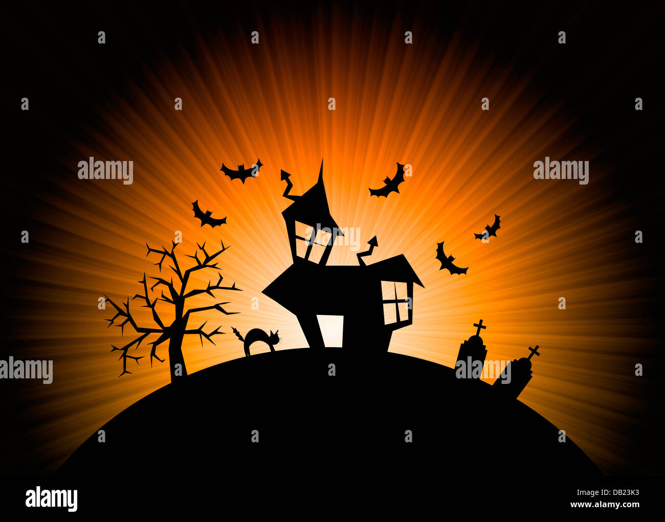 Halloween nightmare world background Stock Photo - Alamy