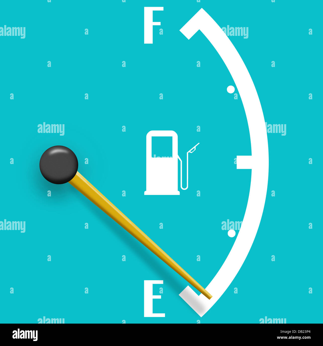 Low fuel sign isolated on a pale blue background Stock Photo - Alamy