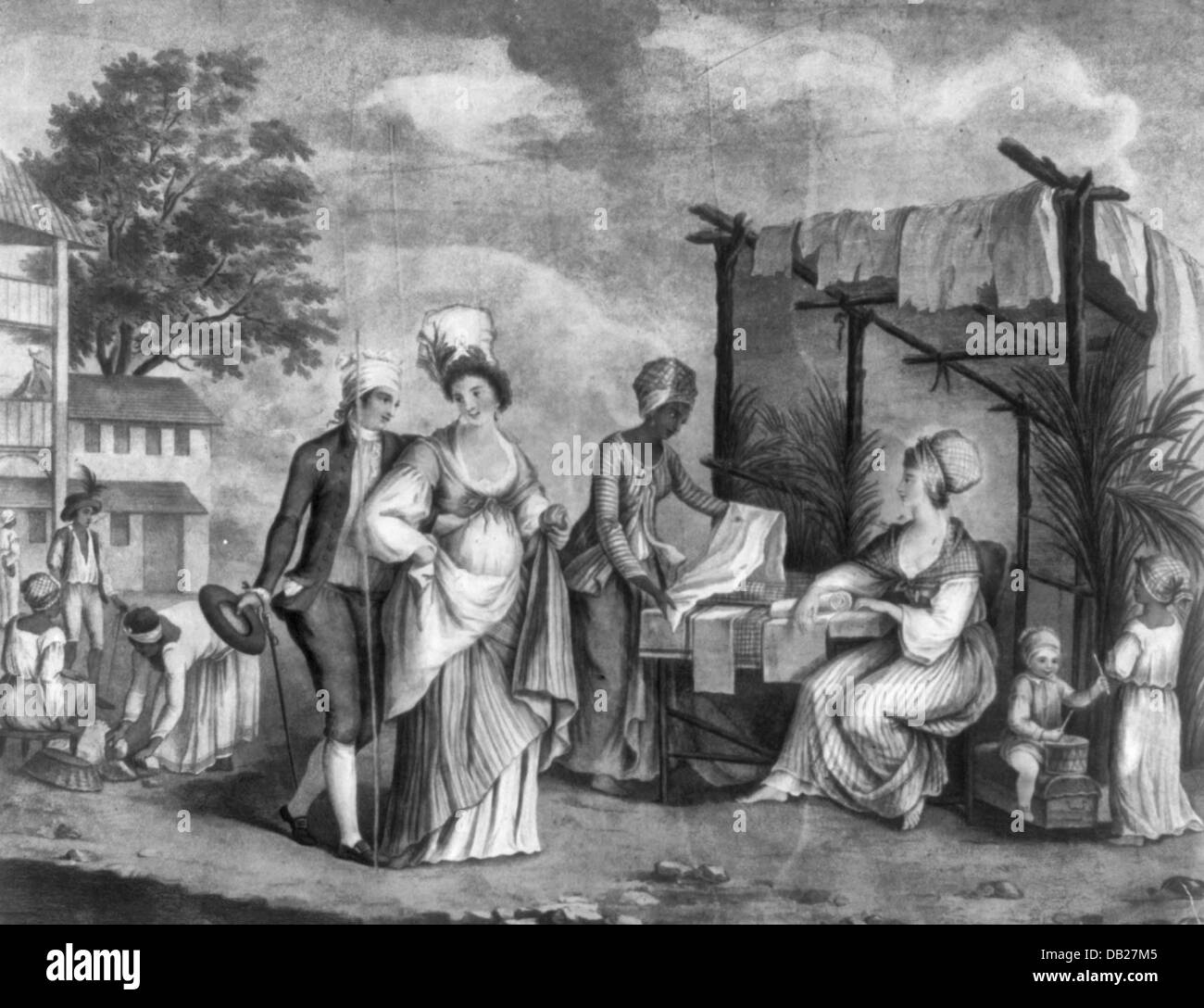 Market scene, circa 1850 Stock Photo - Alamy