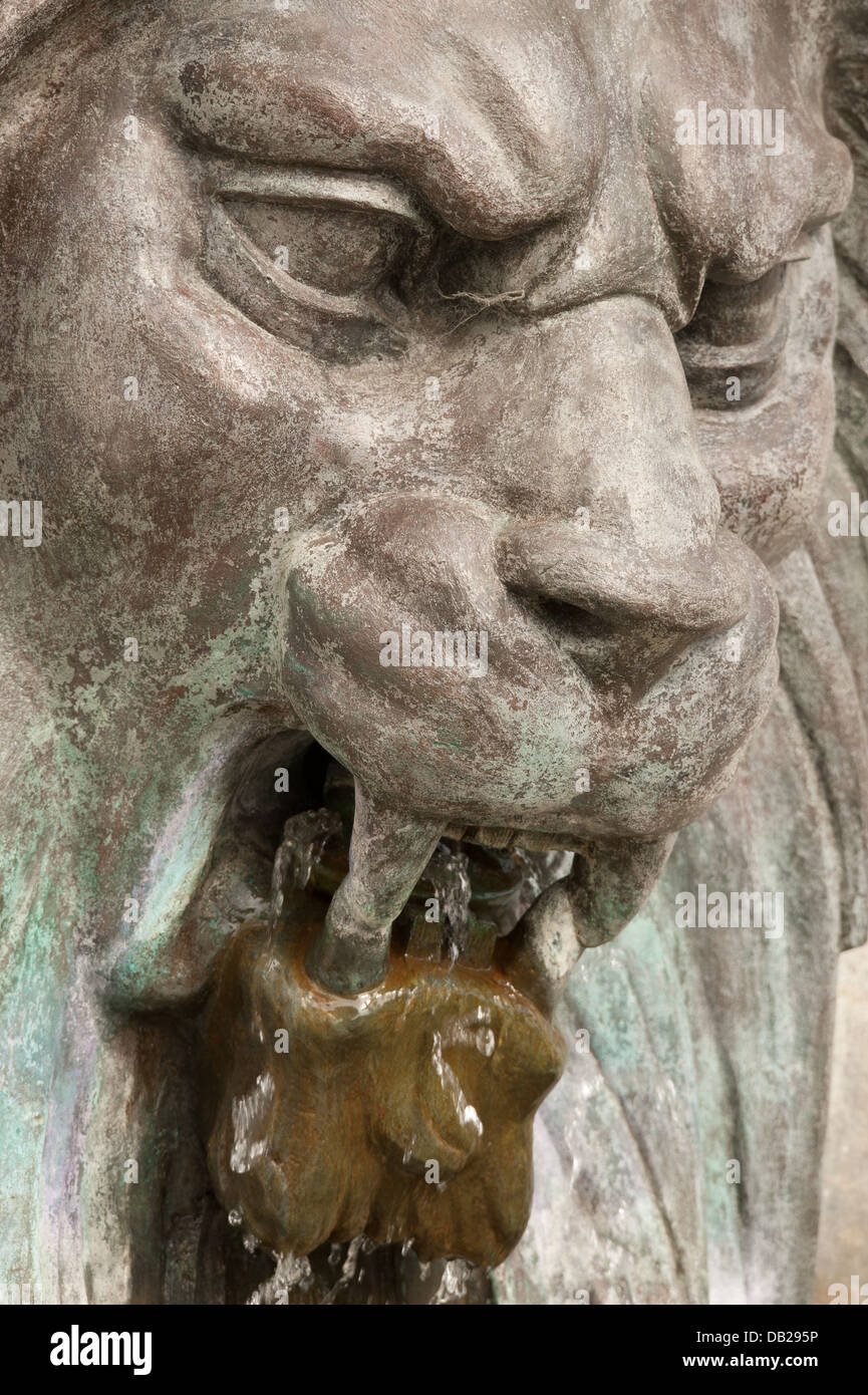 Close up of Lion water feature on the Adelaide War Memorial Stock Photo ...