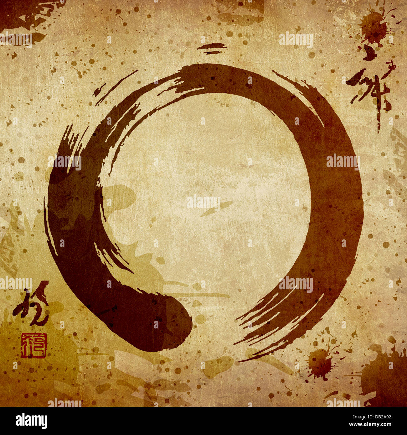Zen circle vintage background Stock Photo - Alamy