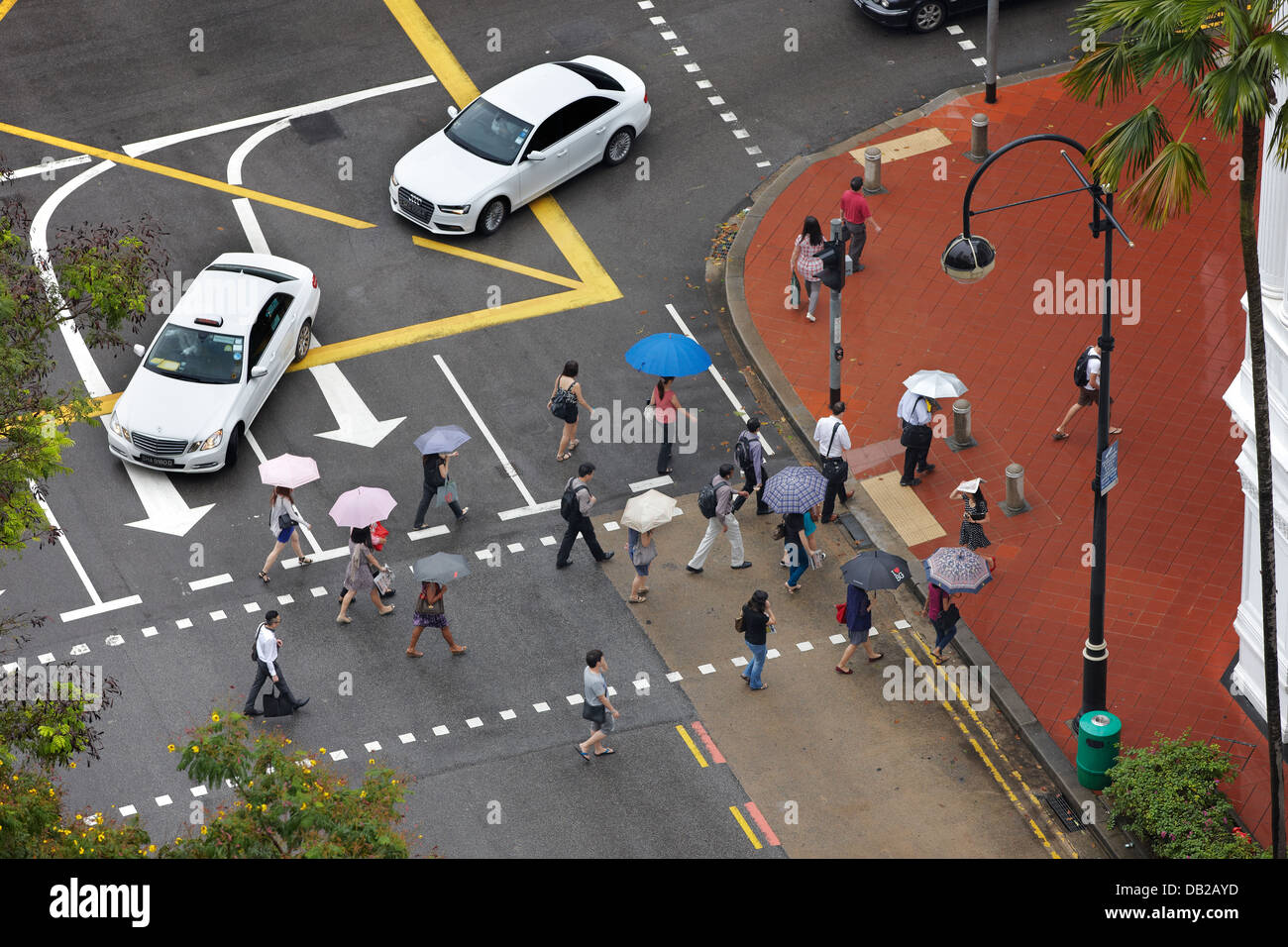 Pedestrian crossing, Singapore Stock Photo - Alamy