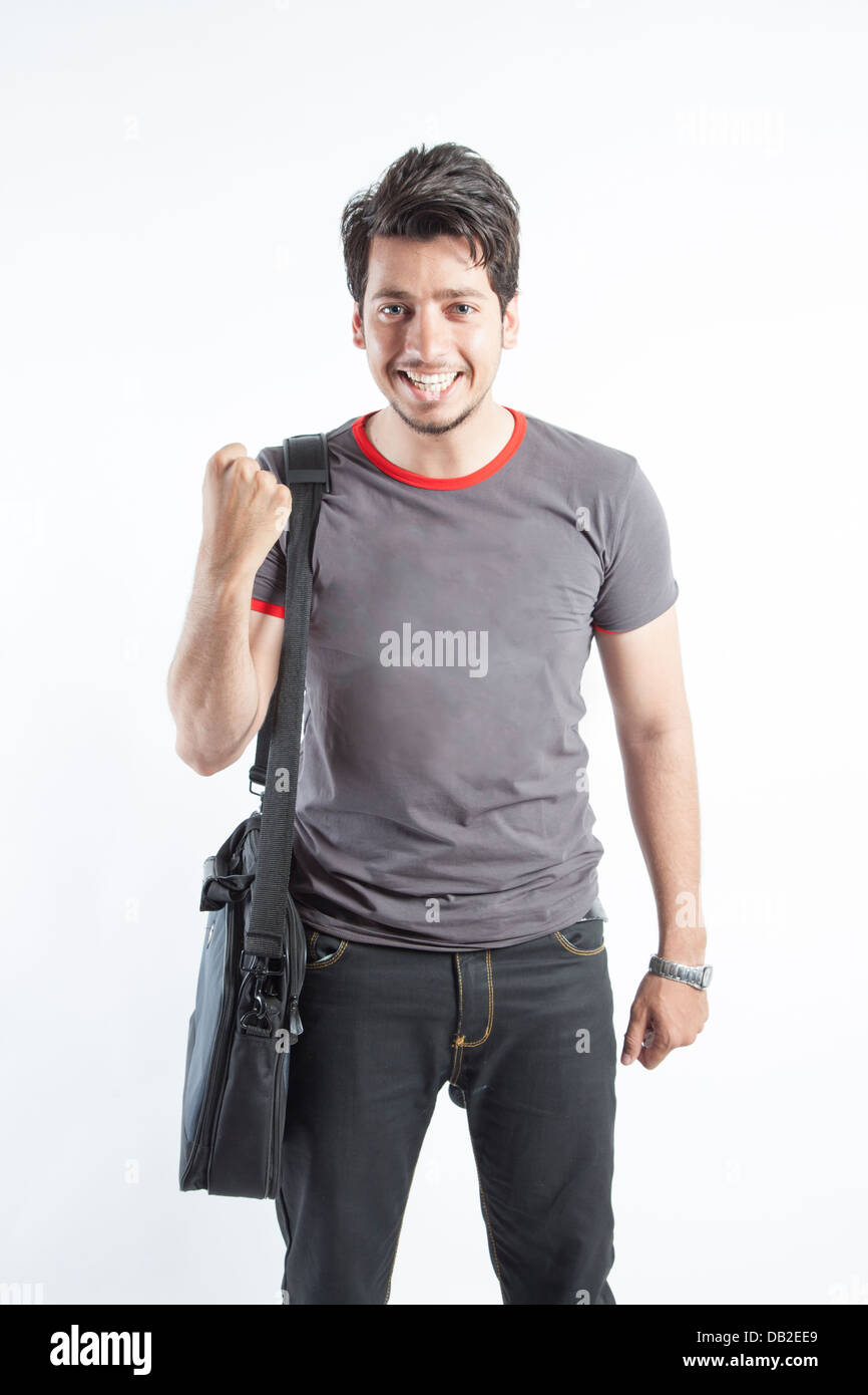 College Student Bag Smiling Stock Photos & College Student Bag Smiling ...