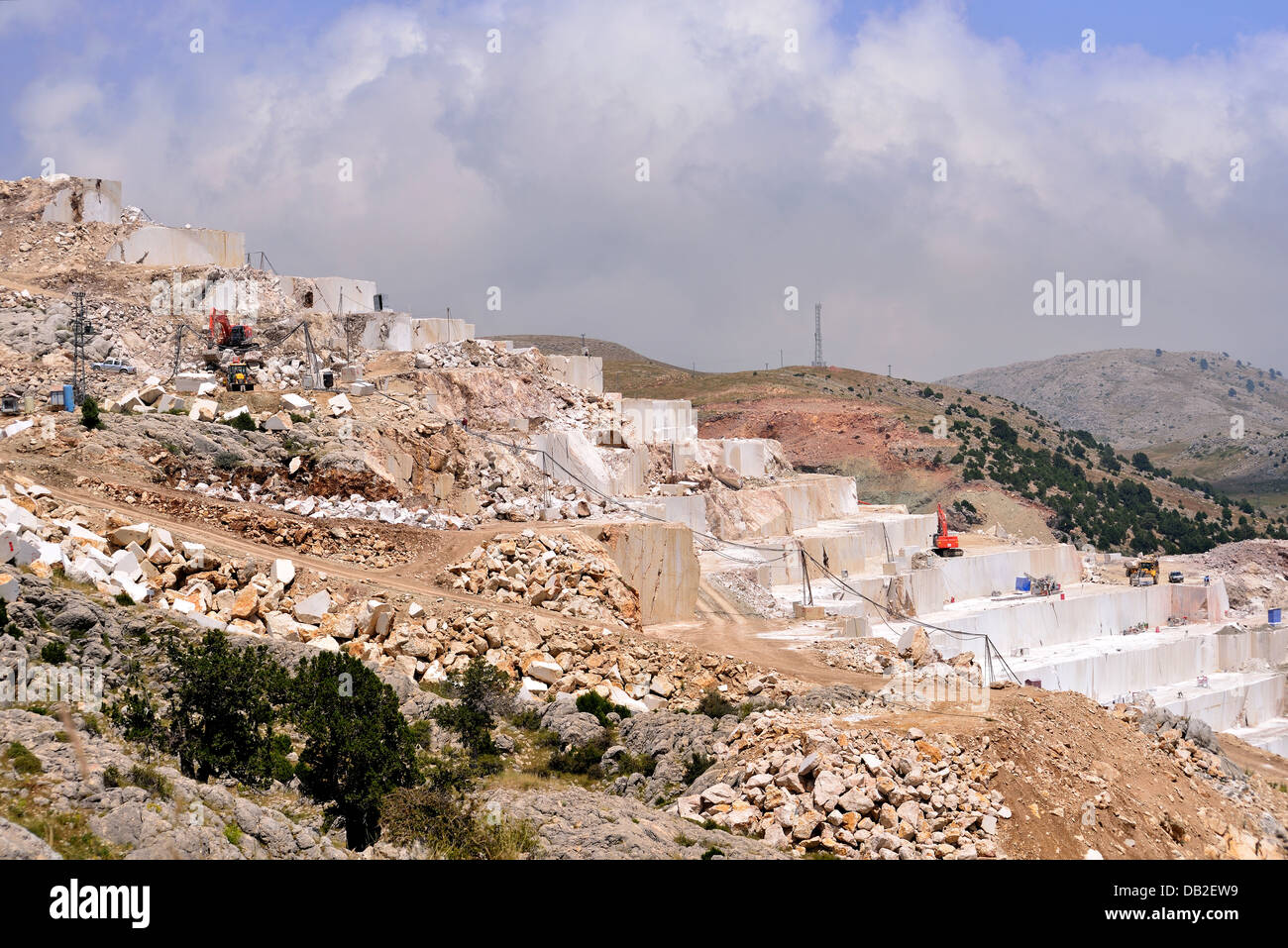 marble quarry on the mountain slope Stock Photo - Alamy