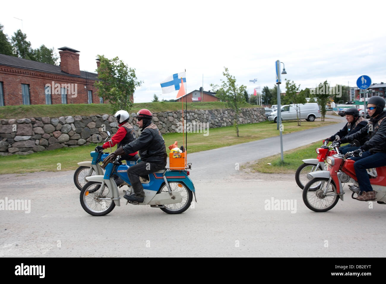 convoy of mopeds, Lappeenranta Finland Stock Photo - Alamy