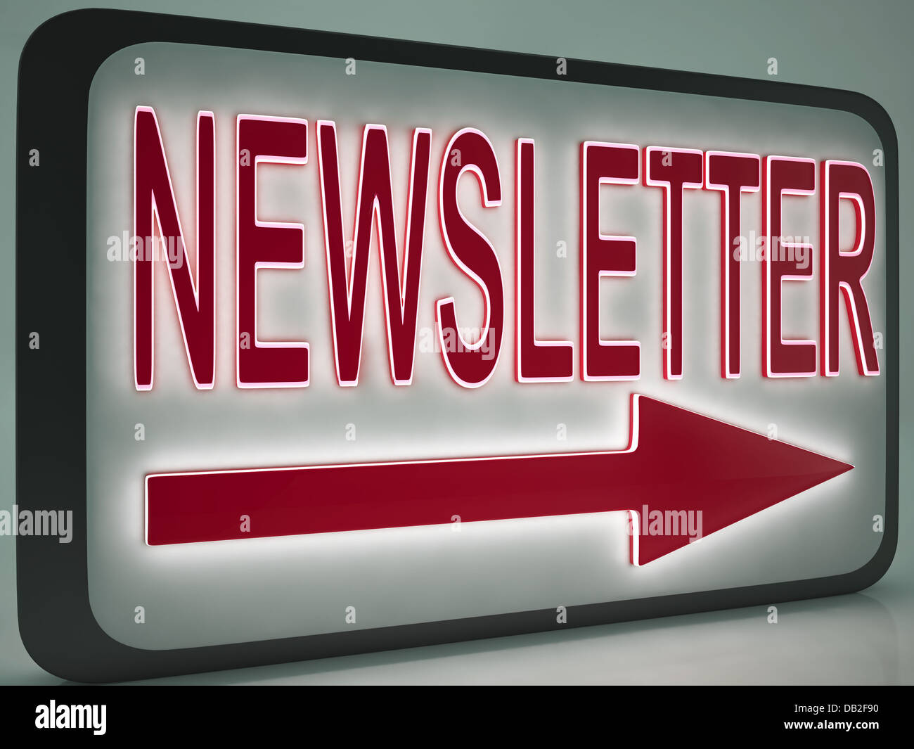 Newsletter Sign Shows Online News Stock Photo - Alamy