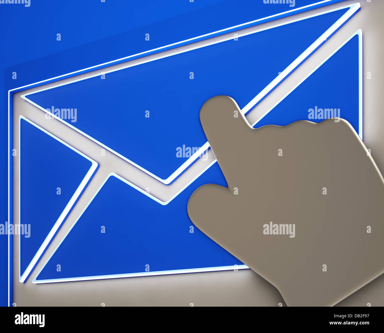 Envelope Button Showing Online Correspondence Stock Photo - Alamy