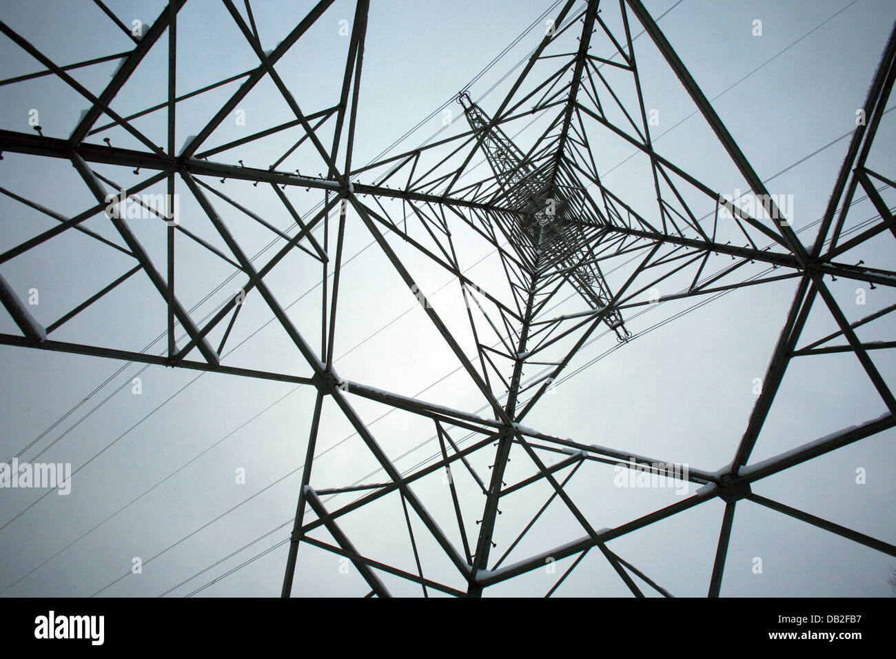 A utility pole is pictured bottom-up near Munich, Germany, 14 December ...