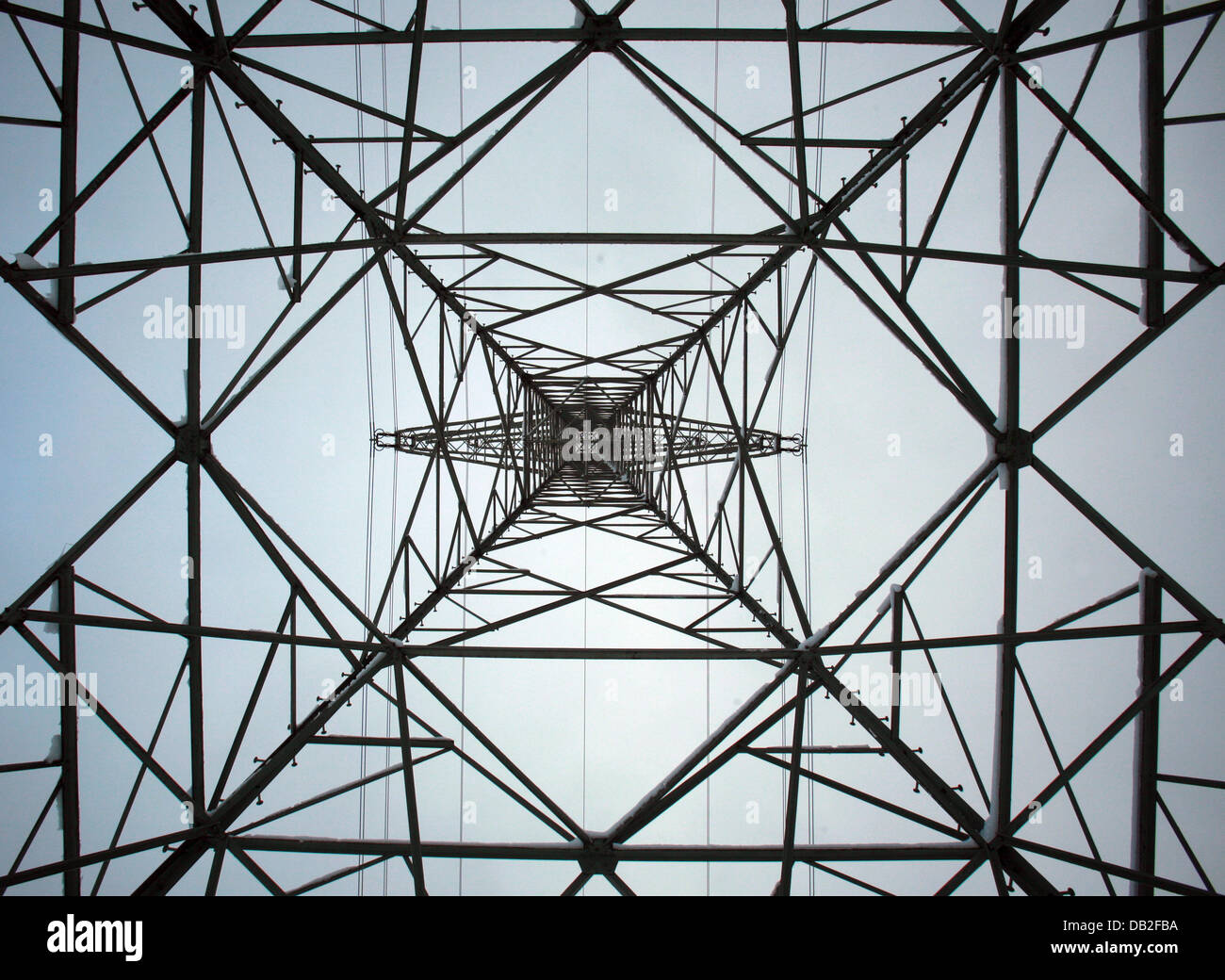 A utility pole is pictured bottom-up near Munich, Germany, 14 December ...