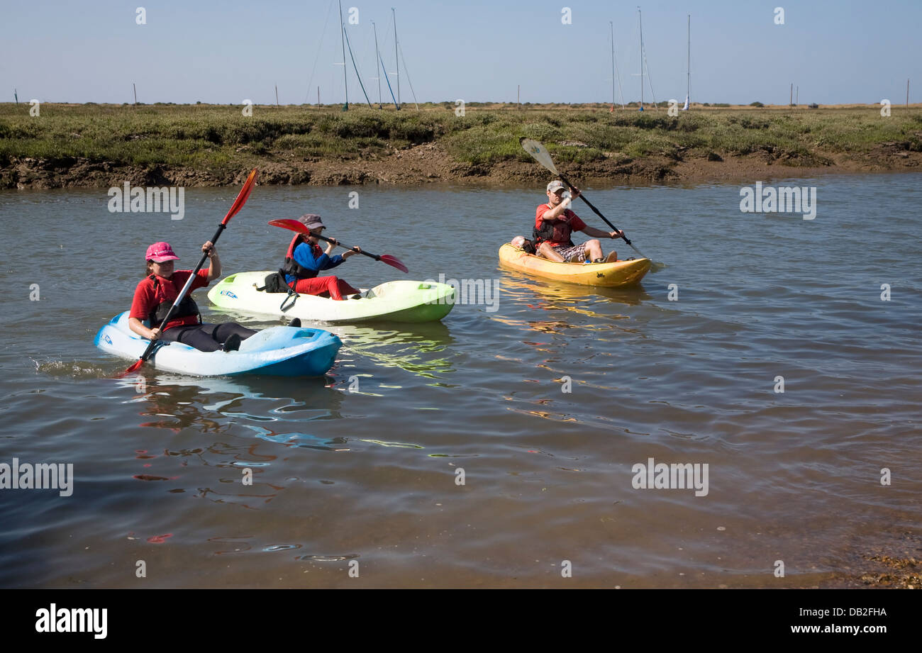 Children kayaking Brancaster Staithe Norfolk England Stock Photo - Alamy