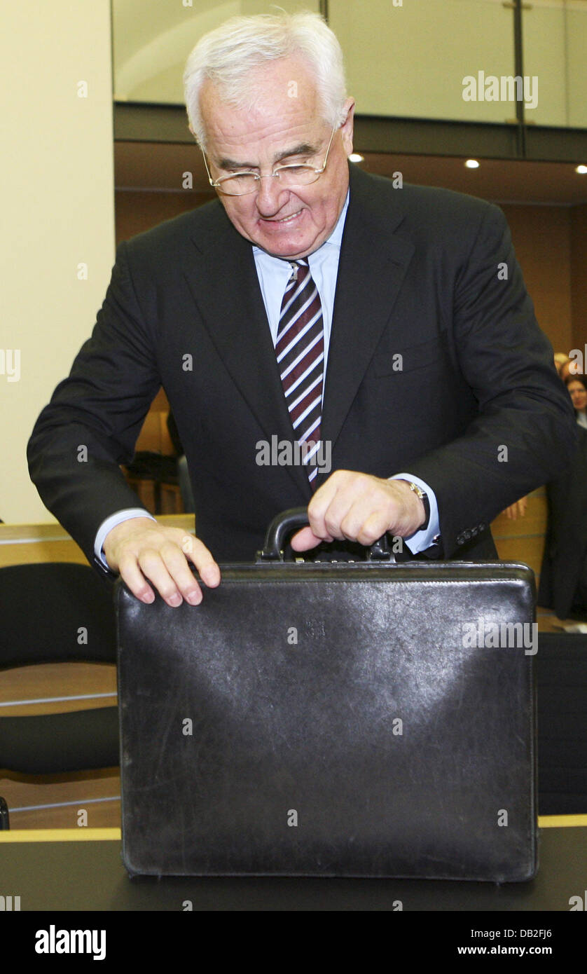 Former Volkswagen (VW) personnel chief, Peter Harz, deals with his ...