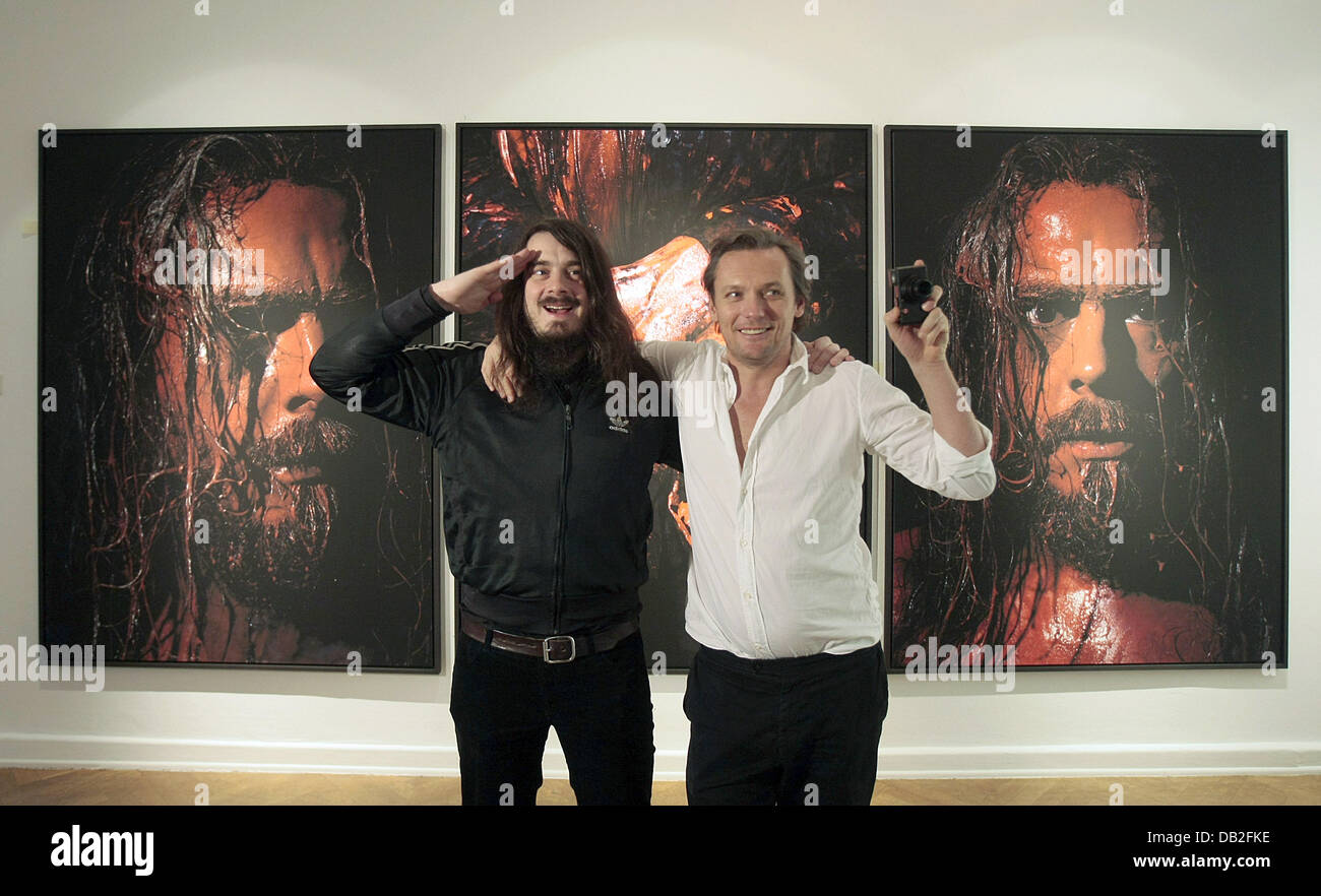 Shooting star of the German art scene, Jonathan Meese (L), and Peter ...