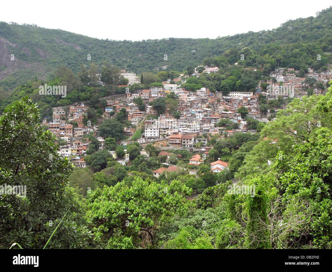 View on one of the many Favelas, the slums of Rio de Janeiro, Brazil ...