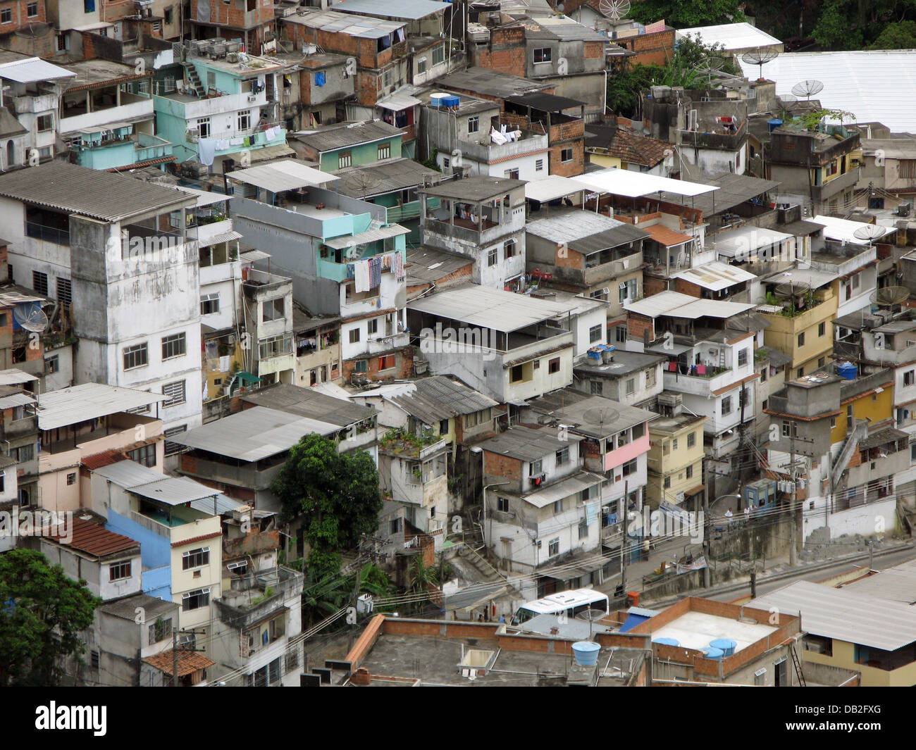 View on one of the many Favelas, the slums of Rio de Janeiro, Brazil ...