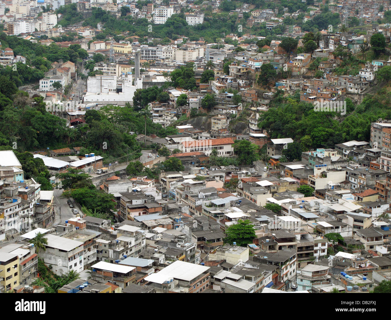 View on one of the many Favelas, the slums of Rio de Janeiro, Brazil ...
