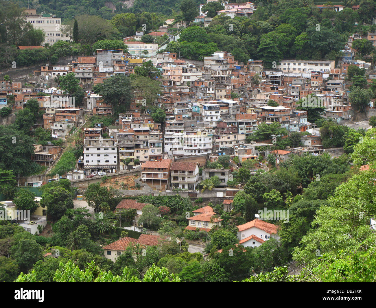 View on one of the many Favelas, the slums of Rio de Janeiro, Brazil ...