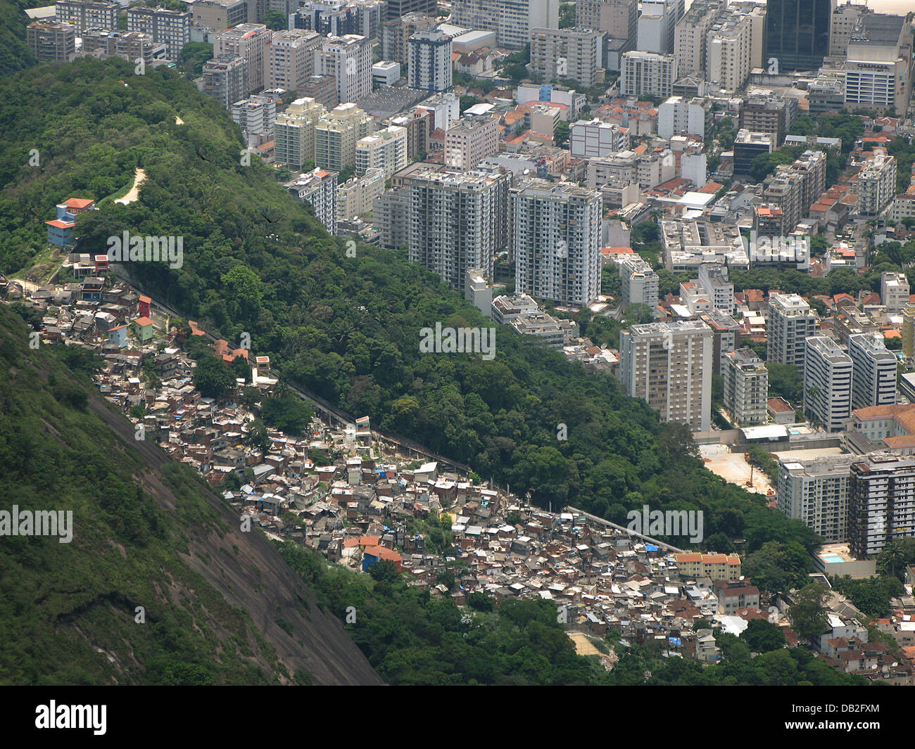 View on one of the many Favelas, the slums of Rio de Janeiro, Brazil ...