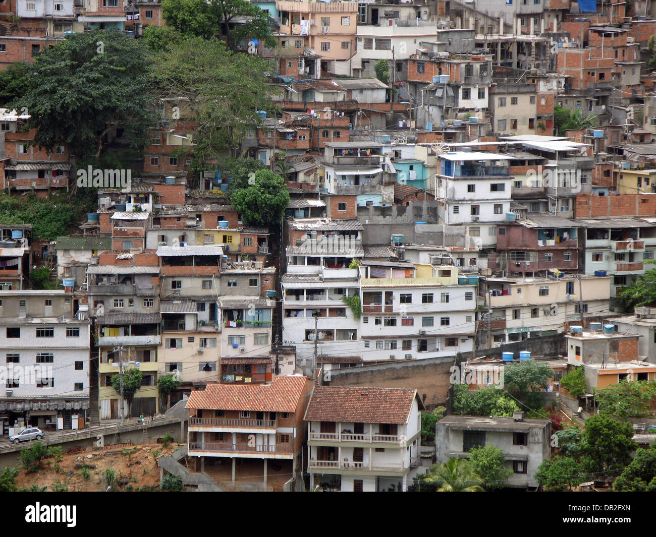 View on one of the many Favelas, the slums of Rio de Janeiro, Brazil ...