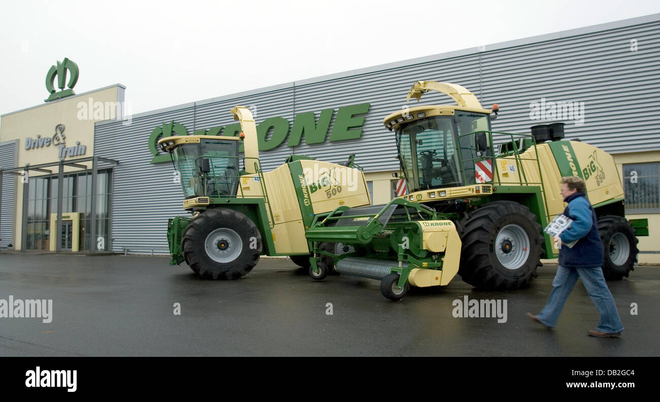 Two farm machines are pictured at the workers assemble Krone Drive ...