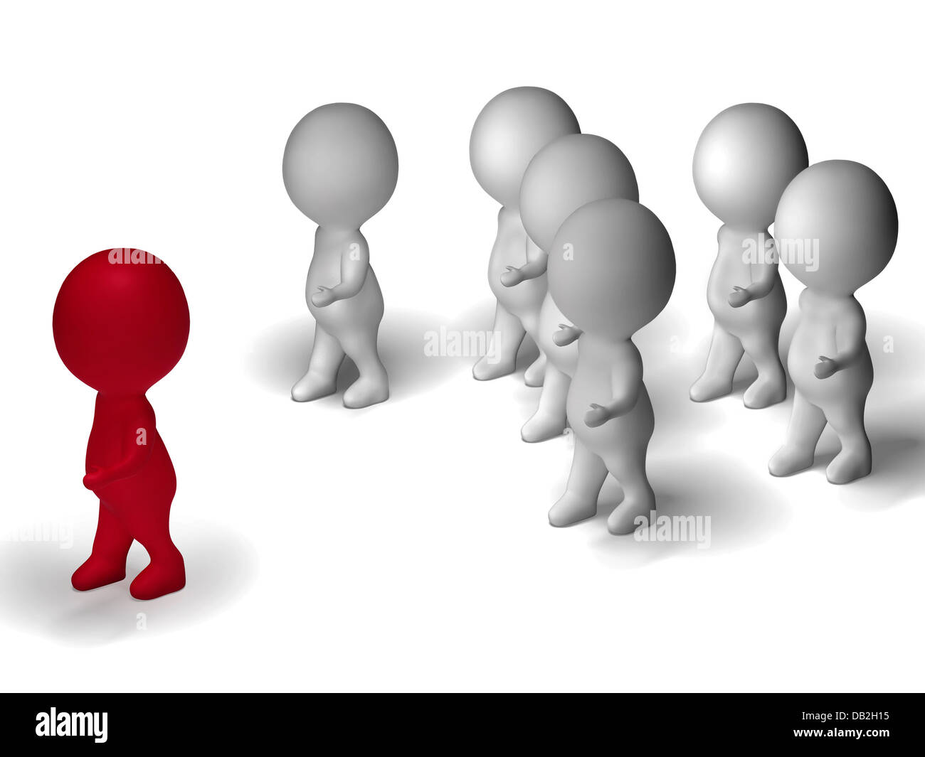 Leading 3d Characters Showing Command And Leadership Stock Photo - Alamy