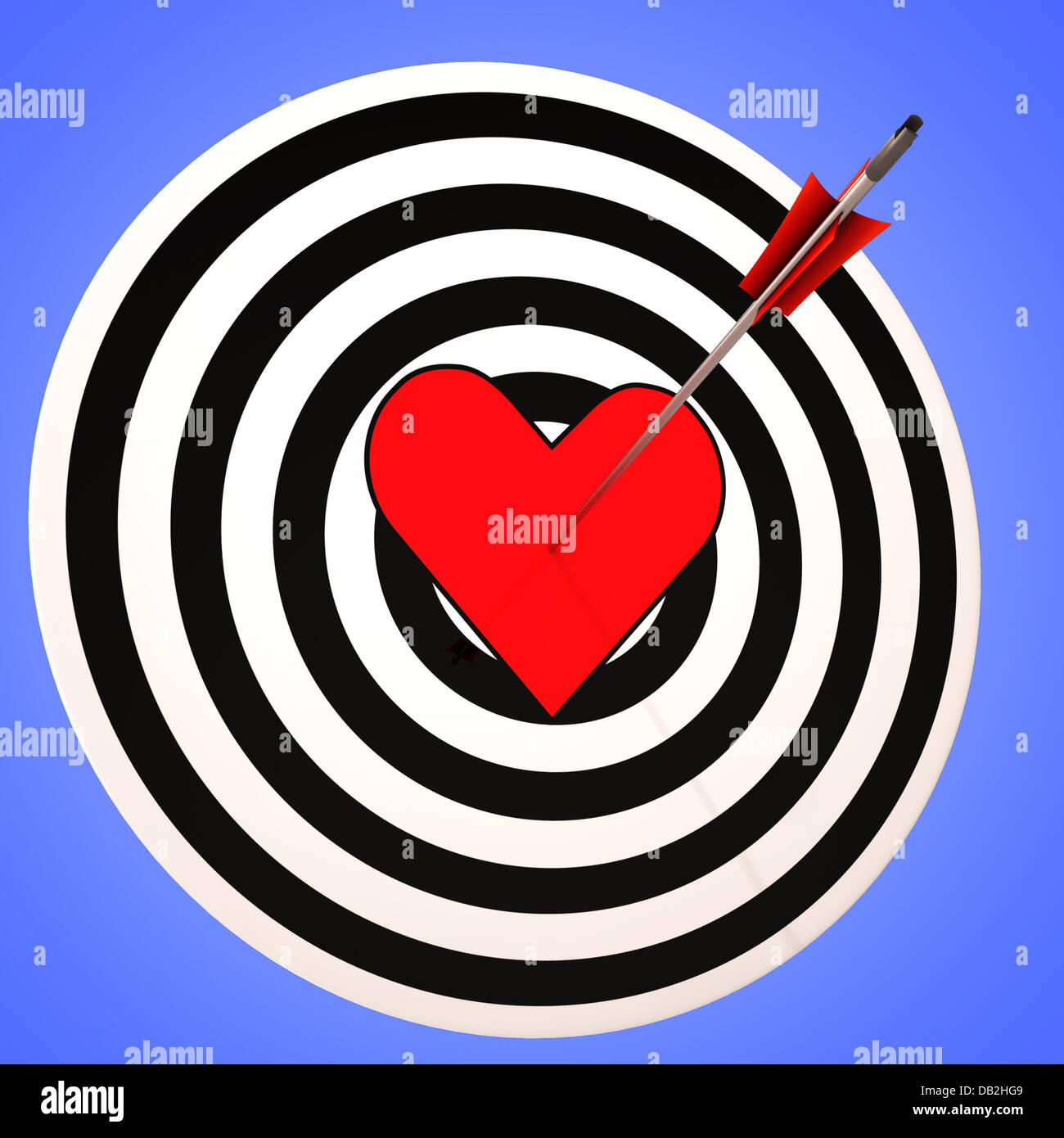 Heart Target Shows Wedding Couple In Love Stock Photo - Alamy