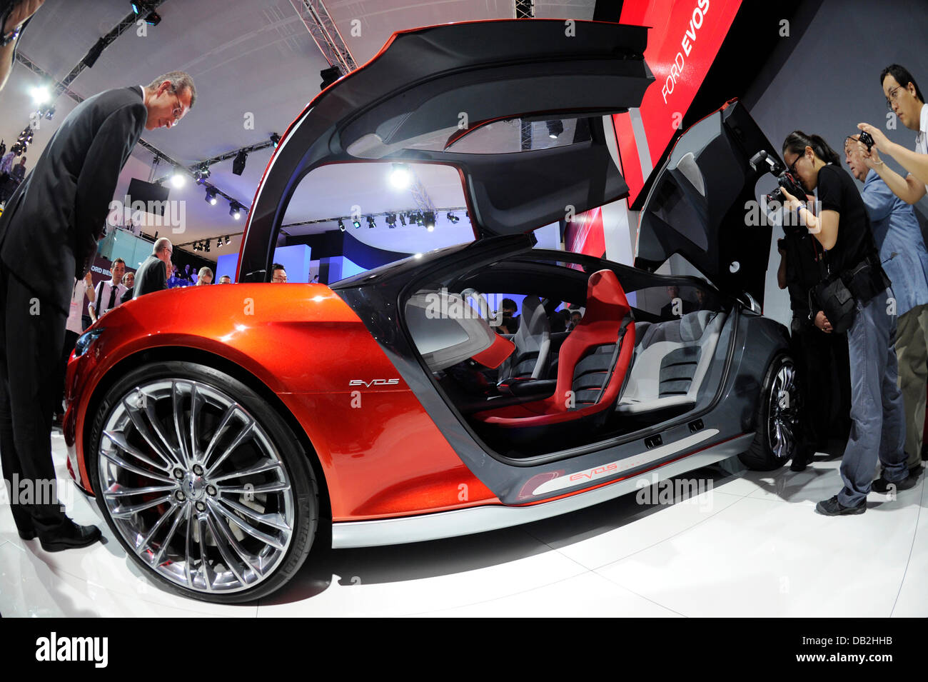 The design model Evos is viewed by visitors at the stand of Ford at the ...