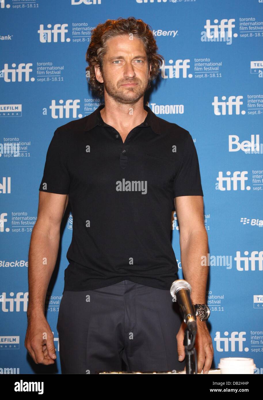 Scottish actor Gerard Butler attends the press conference of ...