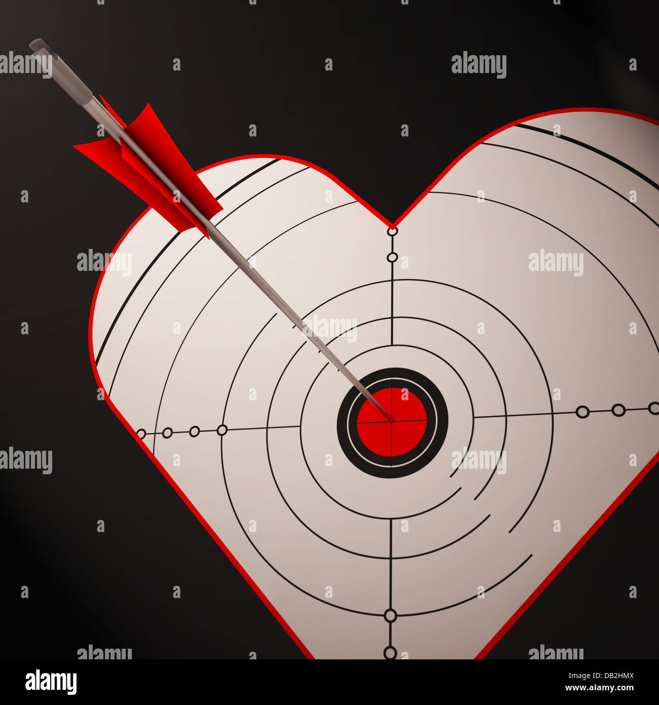 Heart Target Shows Successful Romance Stock Photo - Alamy