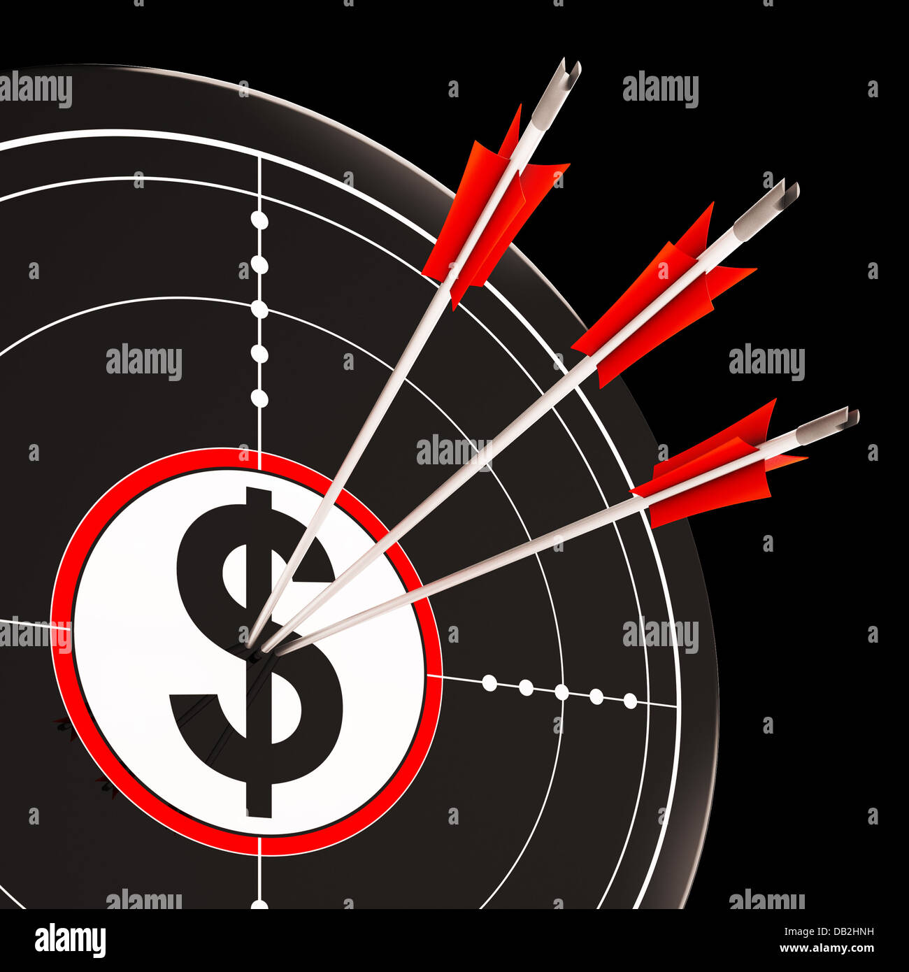 Dollar Target Shows Success, Wealth And Income Stock Photo - Alamy