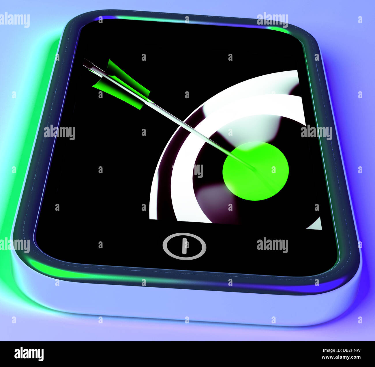 Target On Smartphone Showing Accuracy Stock Photo - Alamy