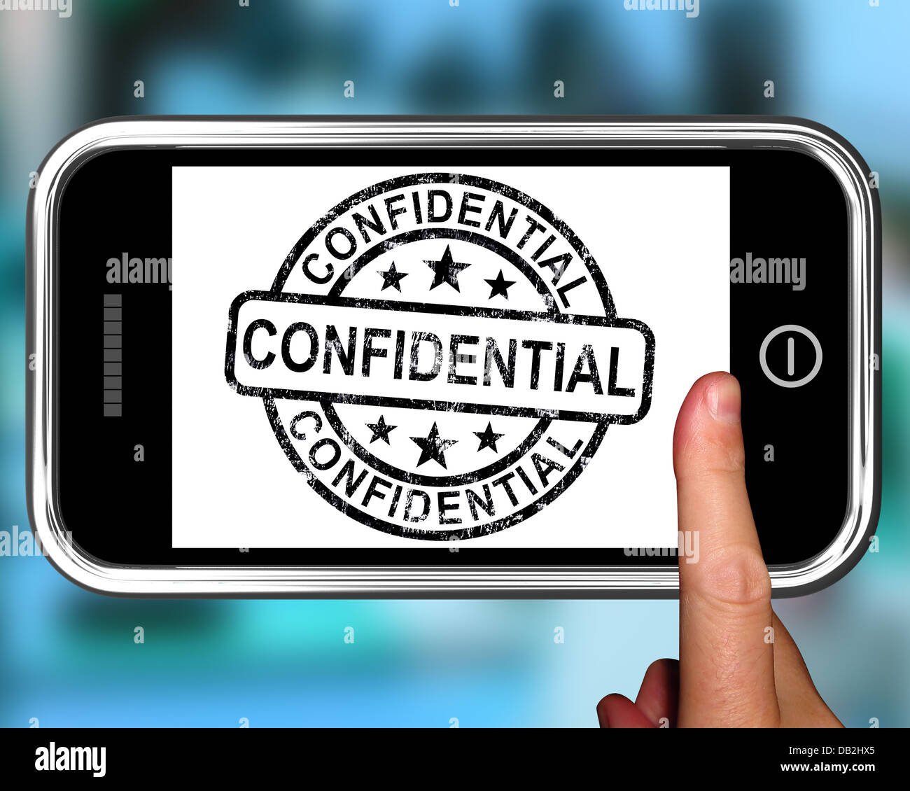 Confidential On Smartphone Shows Classified Information Stock Photo - Alamy