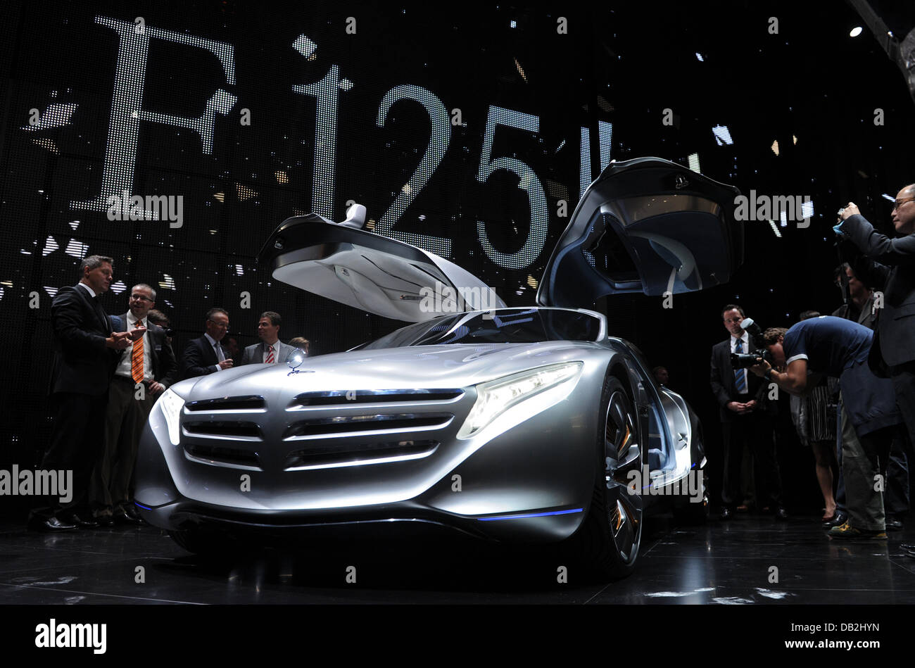 The Mercedes-Benz F125 concept car is presented at the stand of car ...