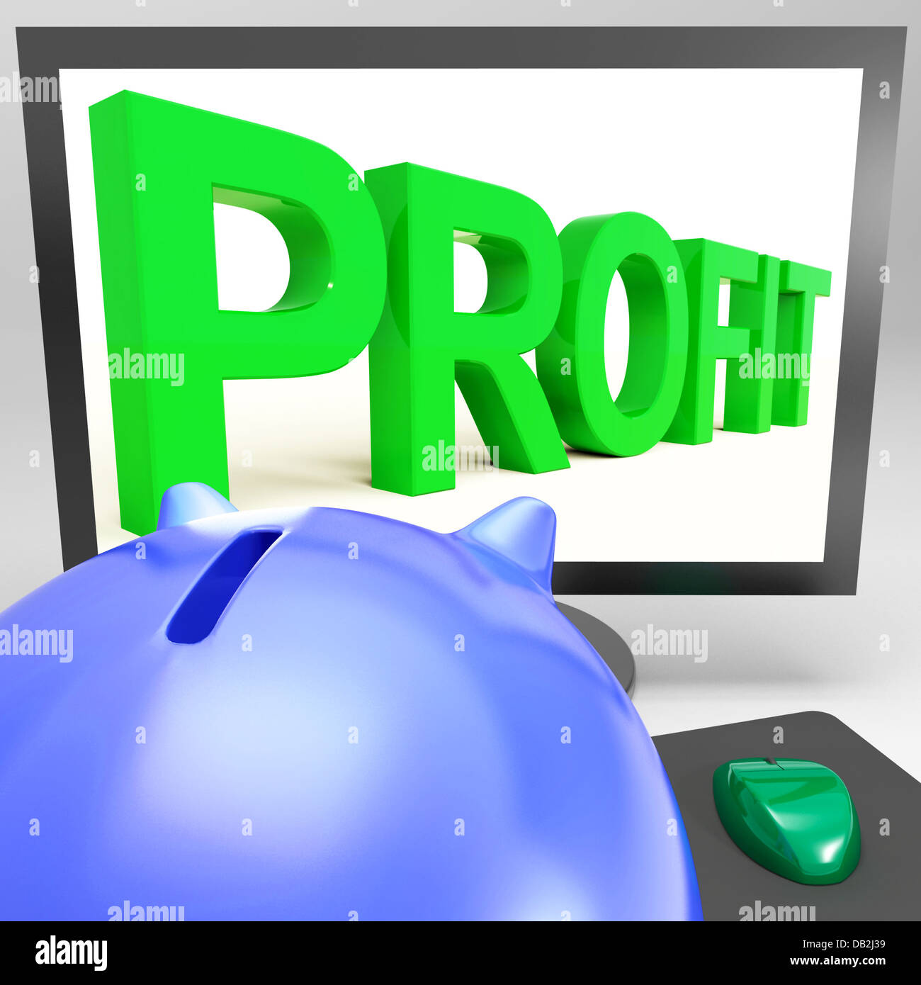 Profit On Monitor Shows Successful Business Stock Photo - Alamy
