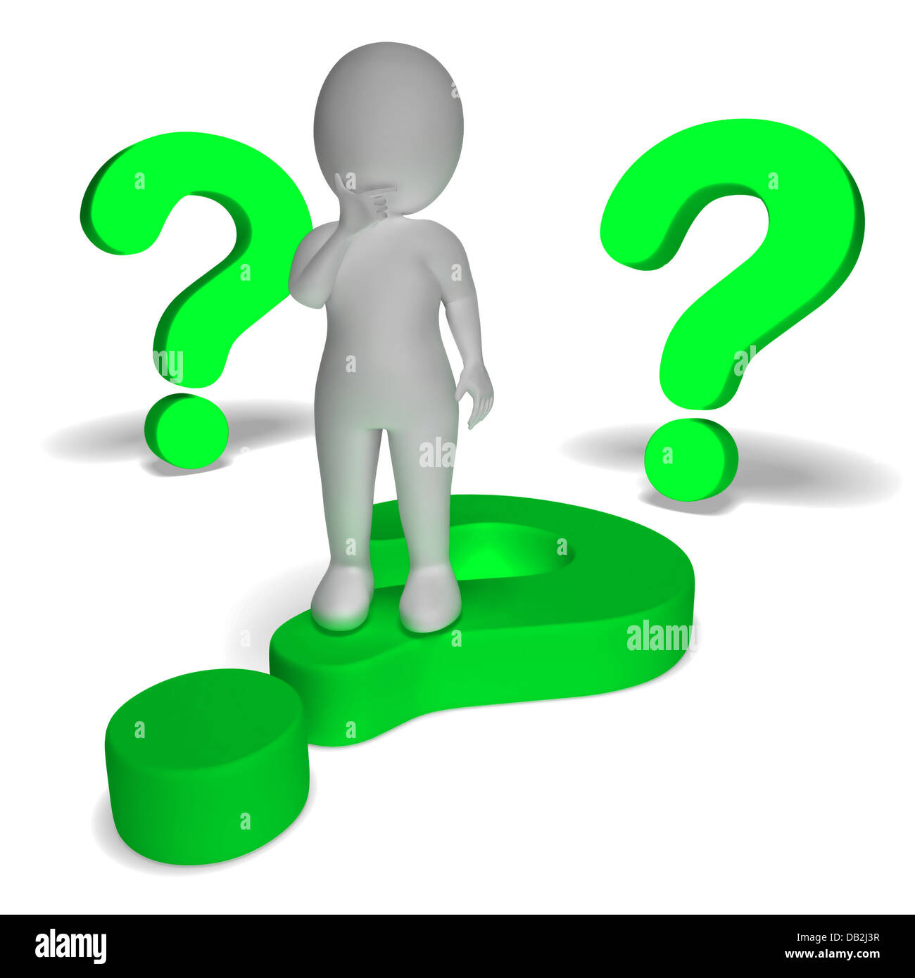 Question Marks Around Man Showing Confusion And Unsure Stock Photo - Alamy