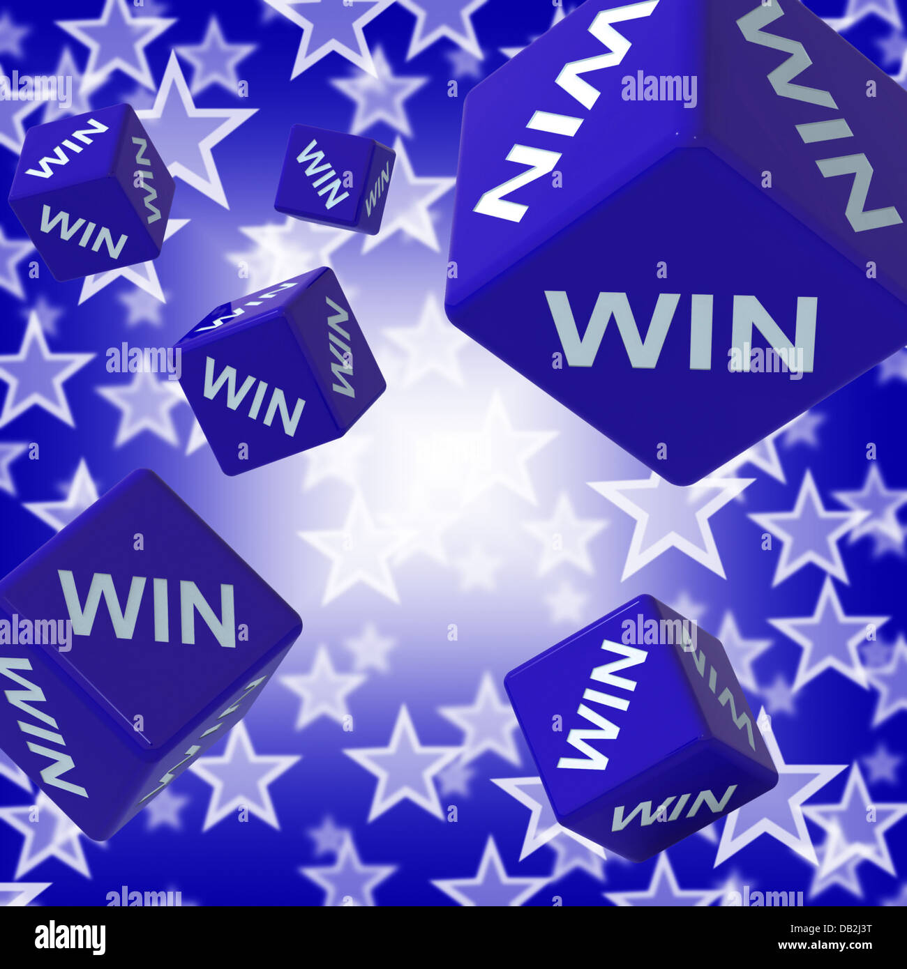 Win Dice Background Showing Championship Stock Photo - Alamy