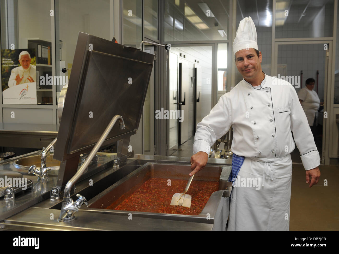 Chef Michael Barz poses inside the kitchen of the priest seminary of ...
