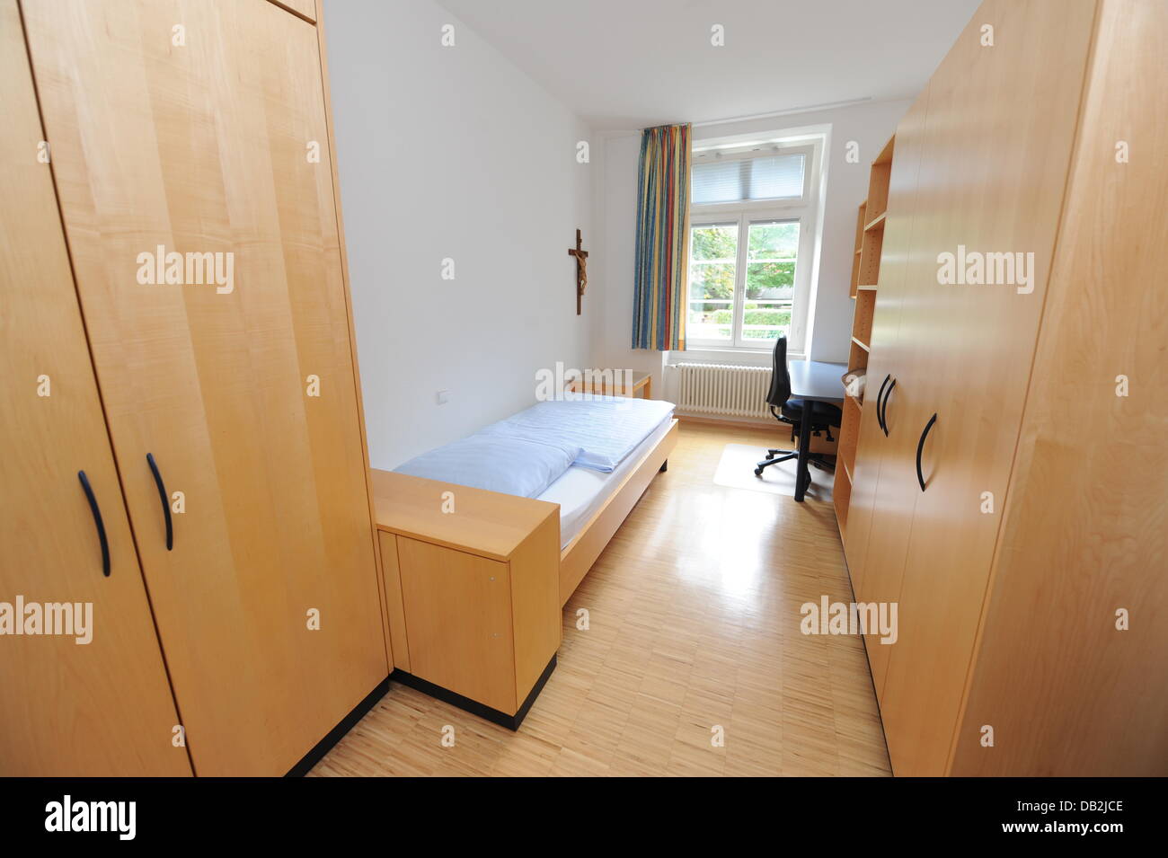 A guest room of the priest seminary of the catholic church is seen in ...