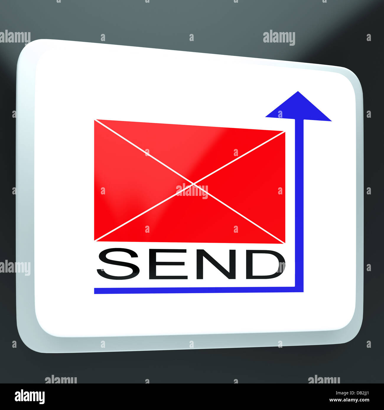 Send Mail Button Showing Online Correspondence Stock Photo - Alamy