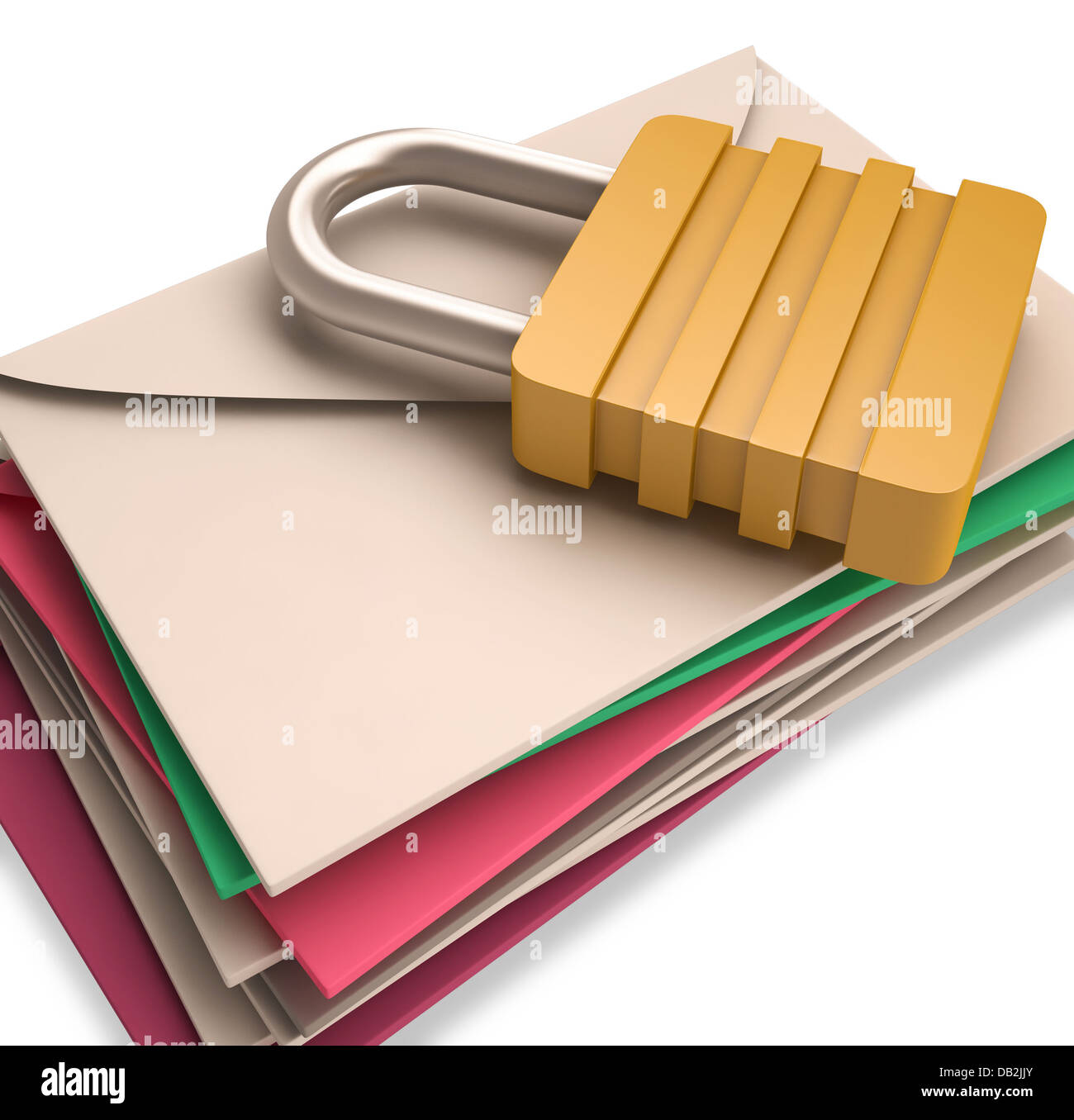 Lock Over Letters Showing Post Office Security Stock Photo - Alamy