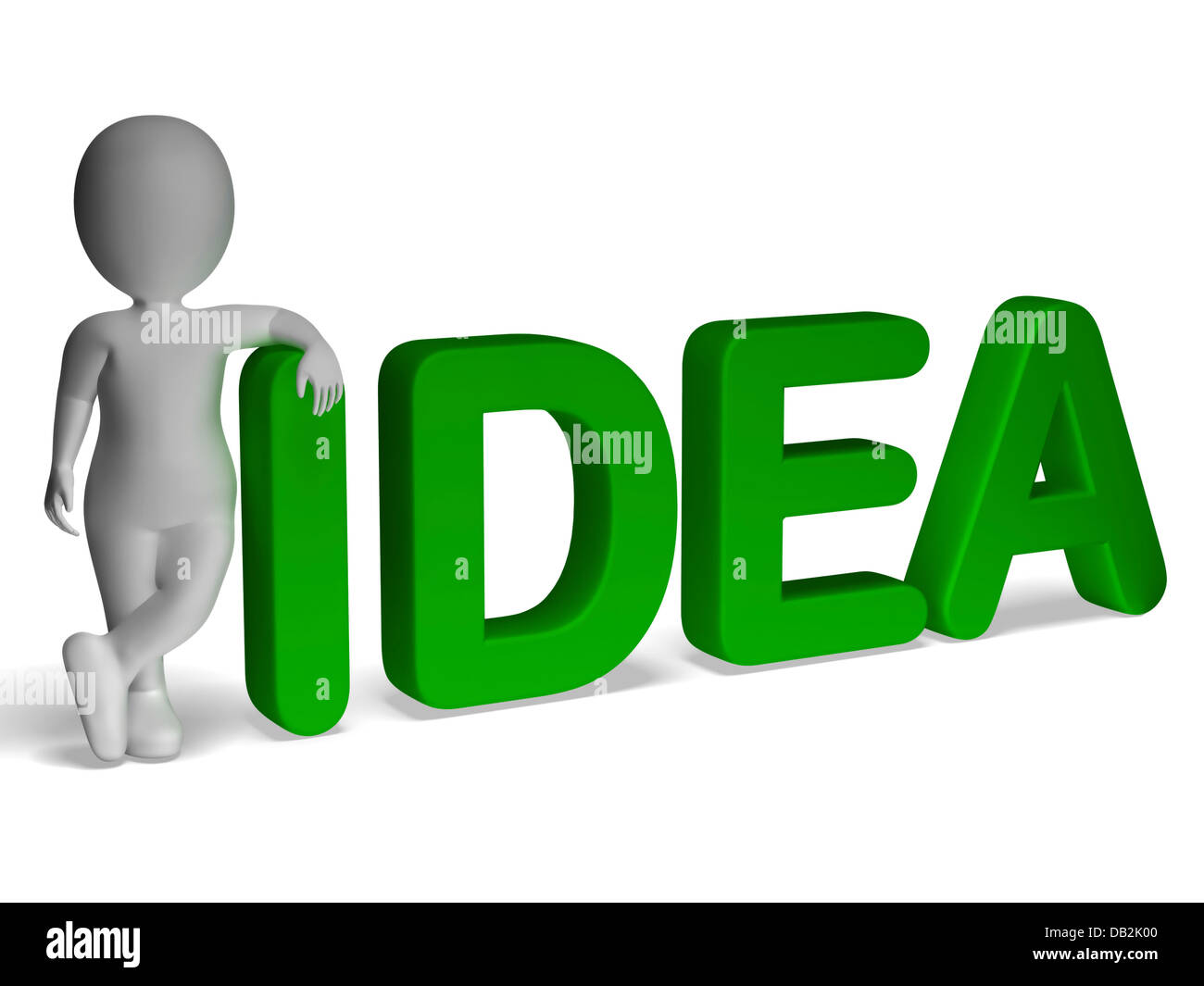 Idea Word And 3d man Showing Thoughts And Invention Stock Photo - Alamy